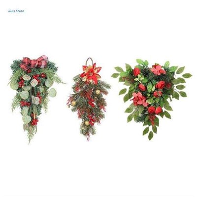 Christmas Decor Wreath Xmas Wreath Pendant Flower Garlands