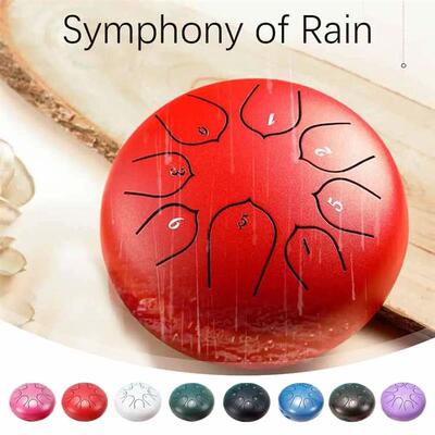 6 Tones Steel Tongue Drum Outdoors Rain Drum Instrument Ethe