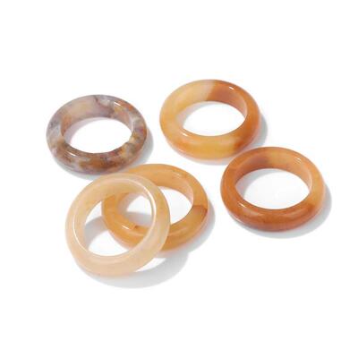 Wholesale 5pcs/lot Natural Stone Rings Rose Quartzs