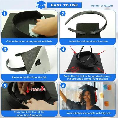 Invisible Graduation Cap Headband Protective Hairstyle Creat