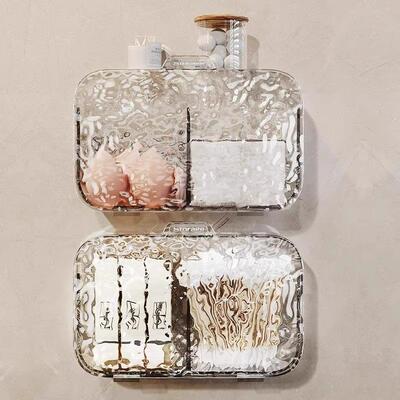 Wall-mounted transparent dust-proof compartmentalized storag