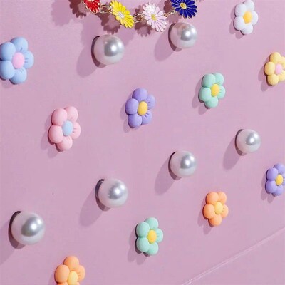 24Pcs Flowers and Pearls Charms for Bogg Bag Compatible with