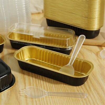 150Pcs Mini Cake Pans with Lids and Spoons 200ml Non-Stick
