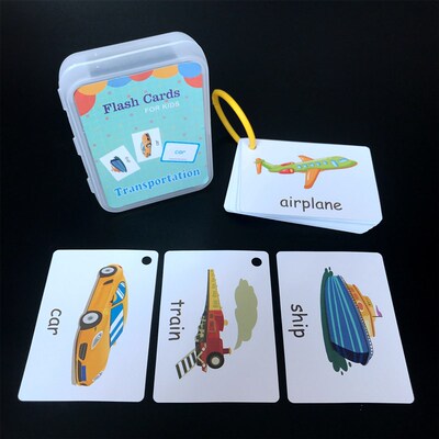Kids Montessori Baby Learn English Word Card Flashcards Toys