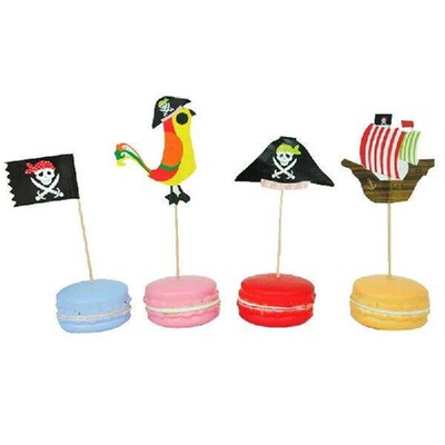 20pcs Food-Grade Pirate Theme Cake Picks Ornamnets Unique