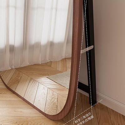 卧中古镜子全身镜落地镜异形高感水滴镜CYG波浪镜服装店级室试衣