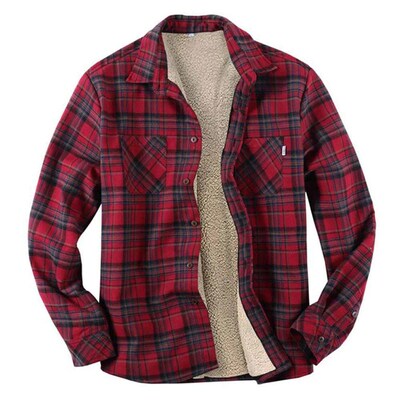 Casual camisas de hombre Winter Thick Plaid Shirts For Men L
