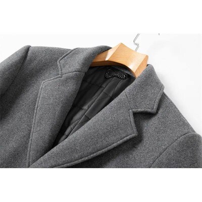 Woolen overcoat for men, fashionable middle-aged mid-length