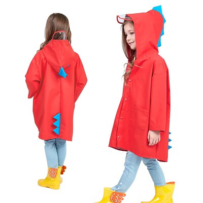 Cute Dinosaur Kids Raincoat Waterproof Children Rain Jacket