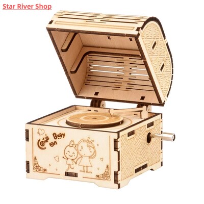 3D Wooden Puzzle Phonograph Piano Music box For Adults Mecha