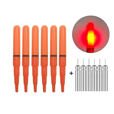 6Pieces Fishing Glow Lightstick+6 CR425 Luminous Night Fishi