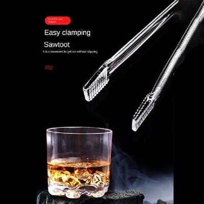 3/1Pcs Transparent Acrylic Ice Tongs Serving Tongs Food