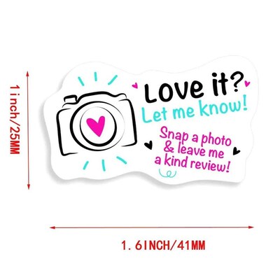 100ps Love it Let Me Know with Cutea Design ers 1.6inh Thank