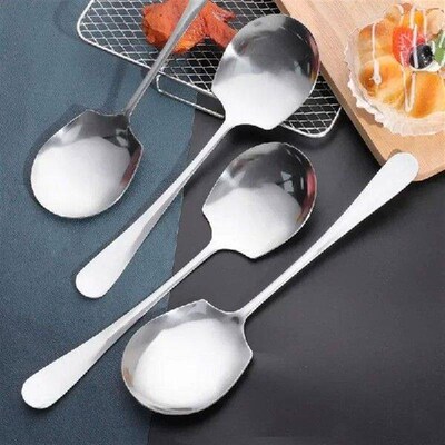 Large Soup Spoons Kitchen Stainless Steel Buffet Serving