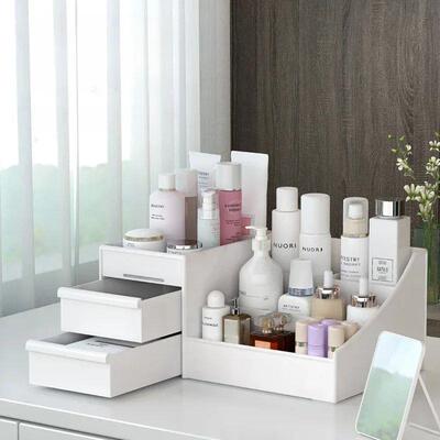 Plastic+Drawer+Makeup+Storage+Box+Dormitory+Finishing+Shelf