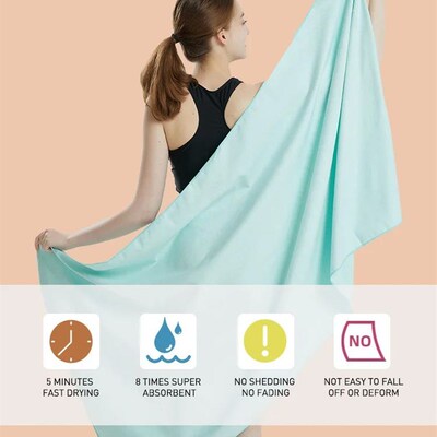 Microfiber Quick Dry Gym Towel Silver ION OdorFree Absorbent