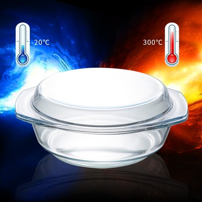 菲内克斯玻璃碗带盖家用 耐热玻璃钢化大号 微波炉碗 微波炉专用