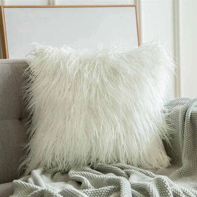 Artificial Wool Fur Sheepskin Cushion ver Hairy Faux Plain F