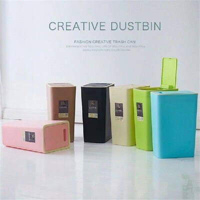 Press Waste Bin with Lid Kitchen Big Storage Food Trash Can