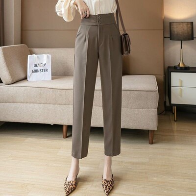 Suit Pants For Women 2025 Draped Slimming Nine-point Cigaret
