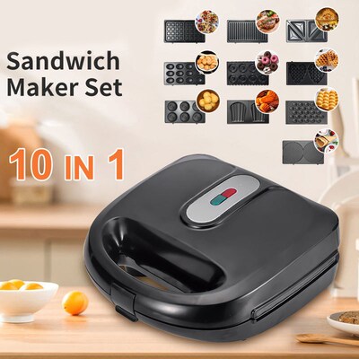 10 in1 sandwich waffle egg puffs maker三明治机鸡蛋仔华夫饼机