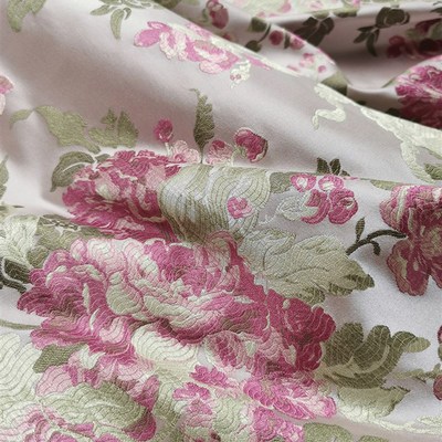 窗帘面料布料JC20水彩牡丹色可选