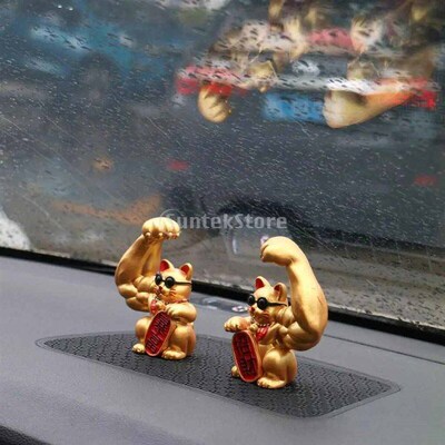 Giant Lucky Cat Statue Resin Muscle Arm Figurines Waving Arm