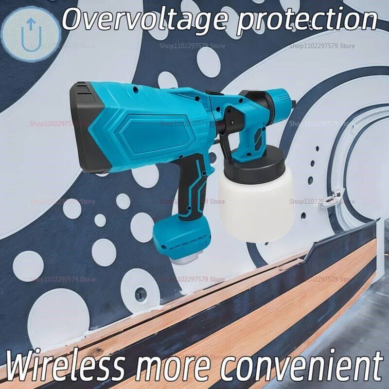600ML Cordless Electric Paint Spray Gun Powerful Auto Furnit