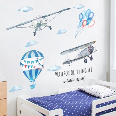 Cartoon Kids room Wall Decor Wall Stickers Hot Air Balloon V