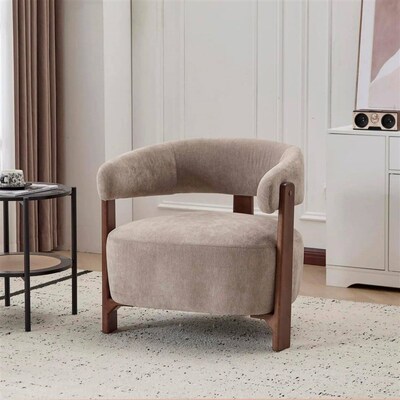 Zax Modern Accent Chair, Upholstered Lounge Chair with Woode