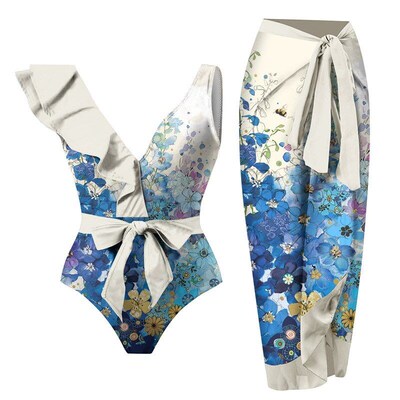 2025 Bikini Beach Swimwear Womens TwoPiece Skirted Swimsuits