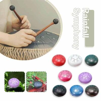 6 Tones Steel Tongue Drum Outdoors Rain Drum Instrument Ethe