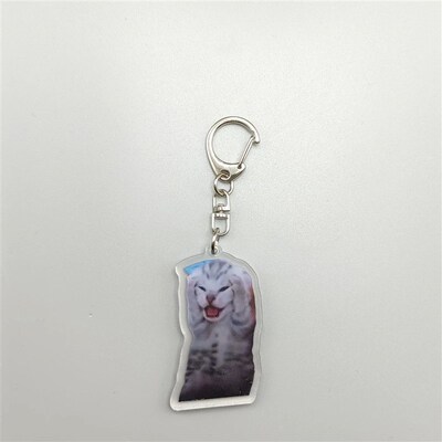 Rambling Goat Huh Cat Meme Keychain Confused Cat Memes Cat S