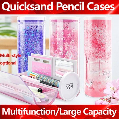 Pencil Case Translucent Quicksand Pencil Cases NBX Multifunc