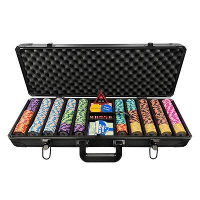 500 Chip Dice Style Poker Set Aluminum Case Taxas 筹码套装