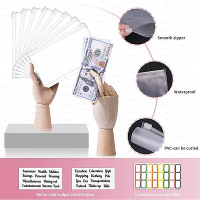 A6 Money Saving Organizer PU Leather Budget Binder Marble No