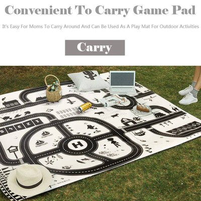 130*100CM Road Map Carpet For Kids Parking Lot Roadmap 83*58