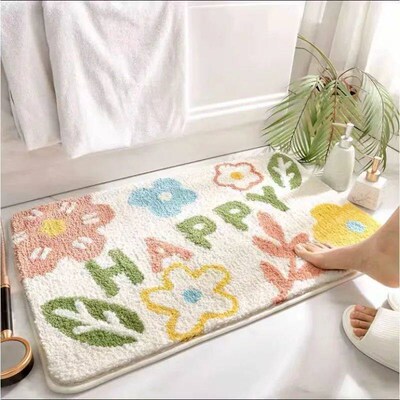 New imitation cashmere floor mat bathroom thickened absorben
