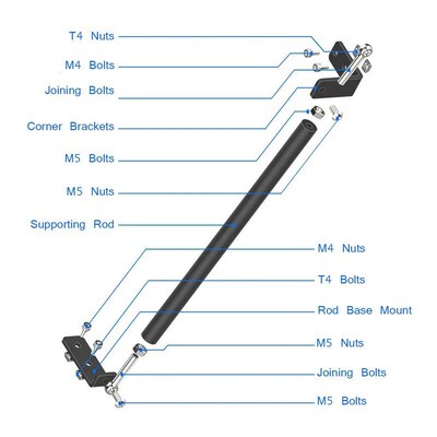 3D Printer Parts Supporting Pull Rod Kit Aluminum Alloy Tie