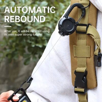 2Pcs Outdoor Retractable Key Chains Anti-theft Metal Easy-to