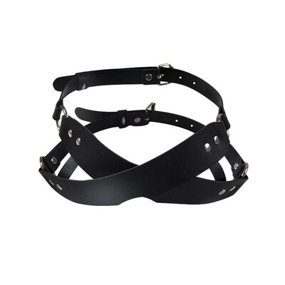 1 PCS Women  Mask Blindfold Cosplay PU Leather Adjustabl