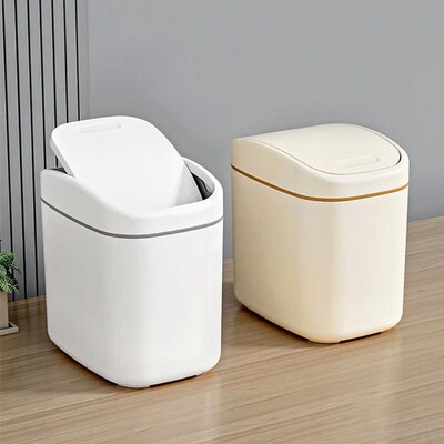 Desktop Trash Can Small Mini Garbage Can Plastic Dustbin wit