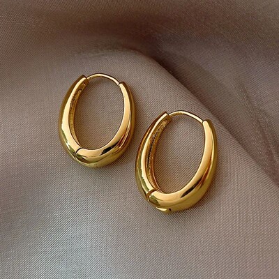 Fashion Vintage Gold Color U Earrings For Women Metal Earing