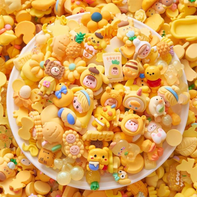 亮面奶油胶配件精品diy树脂饰品配件手工混装贴片卡通发夹diy材料
