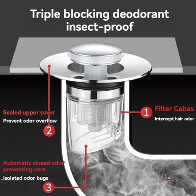 Universal Washbasin Press Type Drainage Filter Washbasin Sin