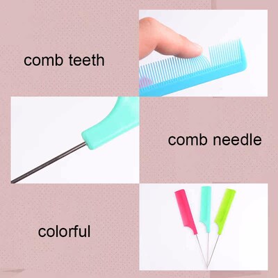 Hairdressing Comb Steel Tip Tail Comb Highlighting Hair Comb