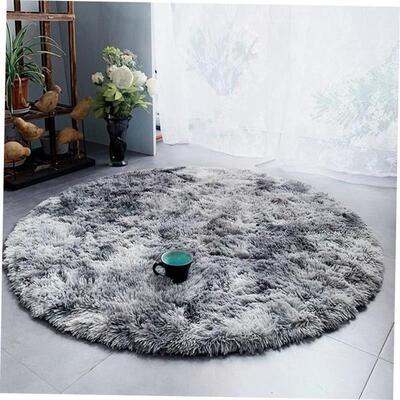 Motley Round Carpet Livingroom Plush Fluffy Rug Home Decor