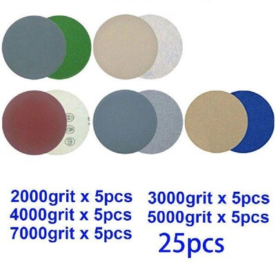 25pcs Hook And Loop 3 Inch  2000 3000 4000 5000 7000Grit