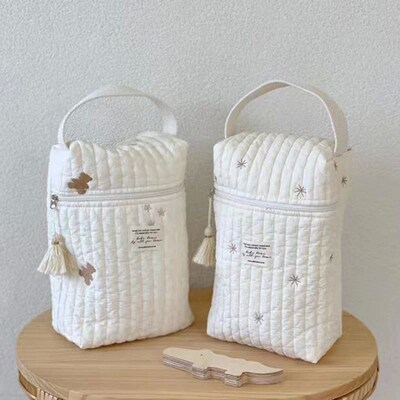 Portable Stroller Nappy Bag Quilted Baby Diaper Caddy Organi