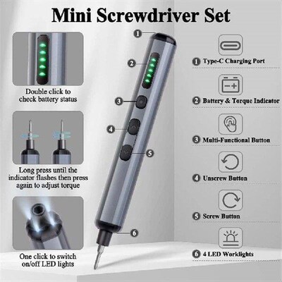68-in-1 Precision Electric Screwdriver Set 5 Torque Mini